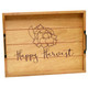 Rectangular Wooden "Happy Harvest" Accent Tray with Handles - 15.5 ...