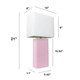 21" Blush Pink Bedside Table Lamp with White Shade | Christmas Central