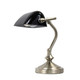 Mini Bankers Desk Lamp with Glass Shade - 10" - Silver & Black ...
