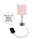 Stick Lamp with USB Charging Port & Drum Shade - 19.5" - Light Pink ...