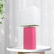 21" Dark Pink Bedside Table Lamp with White Shade | Christmas Central