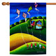 Green & Red Kite Flyers Outdoor House Flag 40" x 28" | Christmas Central