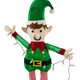 34.25" LED Lighted Elf Holding Christmas Lights Outdoor Yard Decoration ...