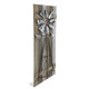 39.5" Gray & Brown Handcrafted Windmill with Plank Backdrop Wall ...