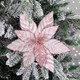 Glittered Poinsettia Christmas Floral Pick Clip-On Ornament - 10 ...