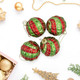 Glitter Lattice Striped Christmas Glass Ball Ornaments - 3" (80mm ...