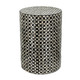 Round Capiz Shell Inlay Accent Stool - 19.75" - Black | Christmas Central