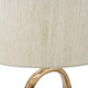 Oval Cut Out Metal Table Lamp with Linen Shade - 28.5" - Beige & Gold ...