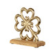 Four Leaf Clover Metal Decoration with Wooden Base - 6.5" | Christmas ...