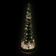 LED Lighted Snowy Forest Glass Christmas Cone Tree Decoration - 11.5 ...