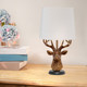 Rustic Antler Deer Table Lamp with Tapered Shade - 17.25" - Bronze ...