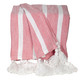 Striped Cotton Throw Blanket with Tassels - 50" x 60" - Pink & White ...
