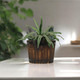 Handcrafted Large Wooden Decorative Bucket - 15.25" - Brown & Black ...