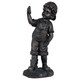 18" Black & Bronze Boy with Cell Phone Solar Powered Outdoor Garden ...
