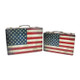 Set of 2 Rustic American Flag Rectangular Wooden Decorative Storage ...