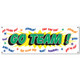 Club Pack of 12 Green & White 'Go Team' Sign Banners 60" | Christmas ...