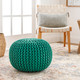 20" x 14" Hermosa Peppermint Green Hand Crafted Cotton Round Pouf ...
