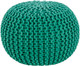 20" x 14" Hermosa Peppermint Green Hand Crafted Cotton Round Pouf ...