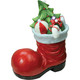 19" Pre-Lit Red & Green LED Santa Boot with Presents Musical Christmas ...