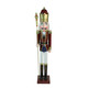 48" Burgundy & White Wooden Christmas Nutcracker King with Scepter ...