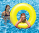 Inflatable Neon Yellow Swimming Pool Inner Tube Float, 35-Inch ...