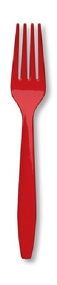 Club Pack of 600 Classic Fire Engine Red Party Forks 7" | Christmas Central