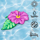 70" Inflatable Green & Pink Summer Hibiscus Flower Lounge Pool Float ...