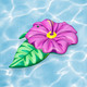 70" Inflatable Green & Pink Summer Hibiscus Flower Lounge Pool Float ...