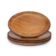 Set of 4 Brown Round Wooden Chargers 14" | Christmas Central