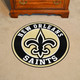 27" Gold & Black Contemporary NFL Saints Round Area Rug | Christmas Central