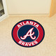 27" Red & Blue Contemporary MLB Braves Round Area Rug | Christmas Central
