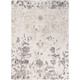 7'10" x 10'10" Distressed Floral Style Beige & Gray Rectangular Machine ...