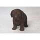 8" Chocolate Brown Standing Labrador Puppy Statue | Christmas Central