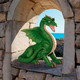 13" Green & Beige Ormarr Dragon Outdoor Statue | Christmas Central