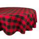Buffalo Check Round Cotton Christmas Tablecloth - 70” - Red & Black ...