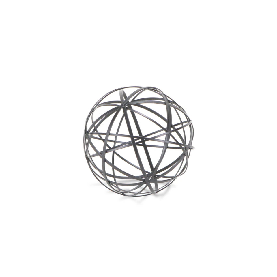 6.5" Black Handcrafted Metal Wire Decorative Ball | Christmas Central