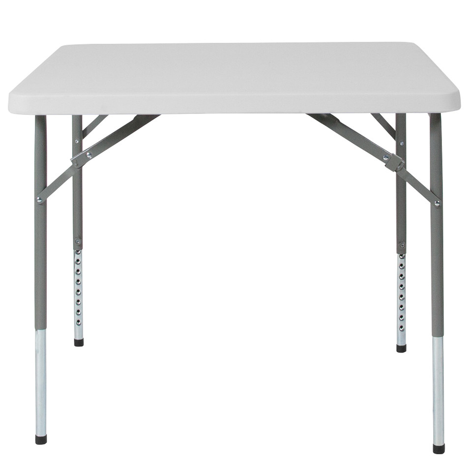 33.5" Granite White & Gray Contemporary Square Outdoor Patio Height ...