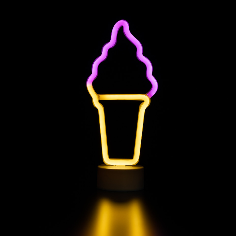 LED Ice Cream Cone Neon Table Light - 12" | Christmas Central
