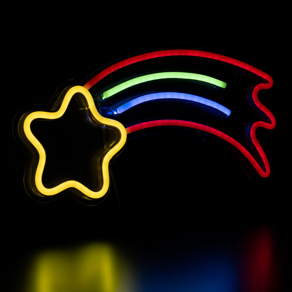16" LED Neon Style Shooting Star Wall Sign | Christmas Central