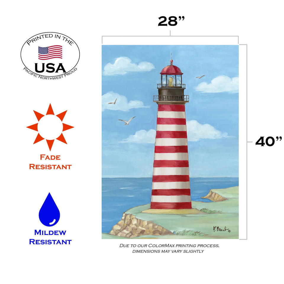 West Quoddy Head Lighthouse Outdoor House Flag 40" x 28" | Christmas ...