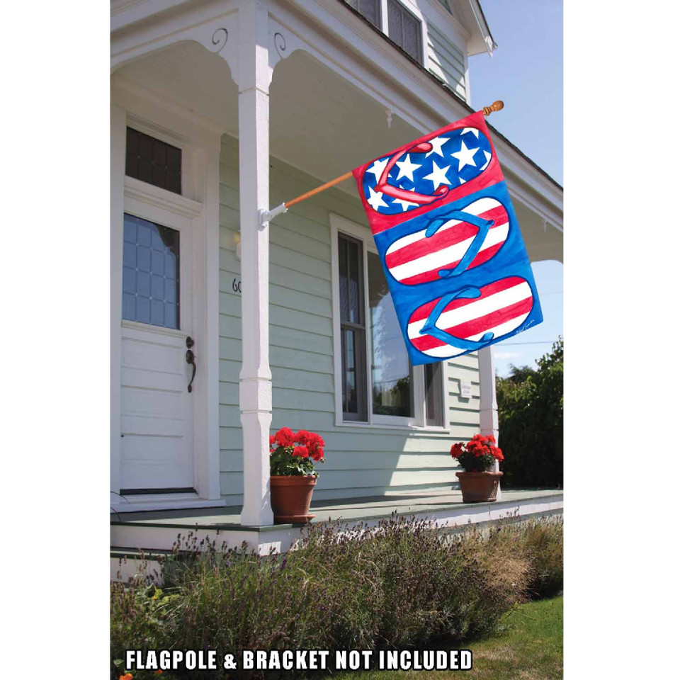 Patriotic Stars & Striped Flip-Flops Outdoor Flag - 40" x 28 ...