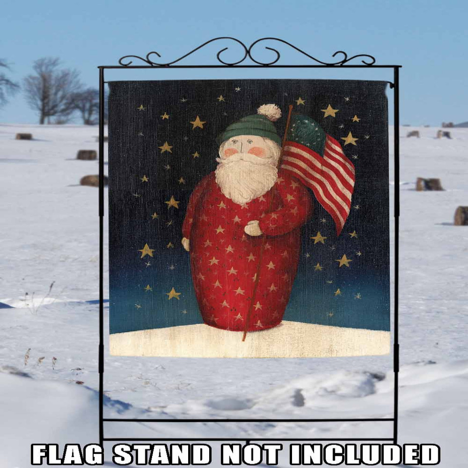 Winter Waving Santa Outdoor House Flag 40" x 28" | Christmas Central