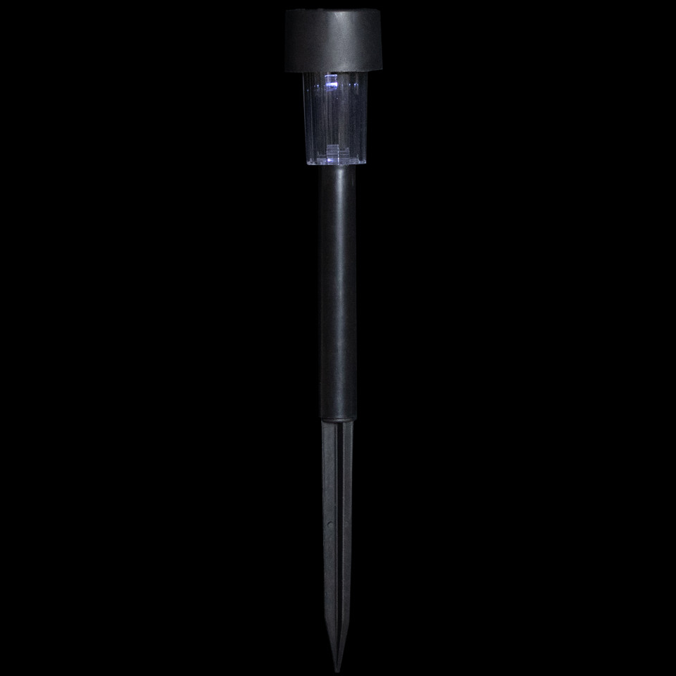 Set of 10 Black Solar Powered LED Pathway Markers, 12.25" | Christmas ...