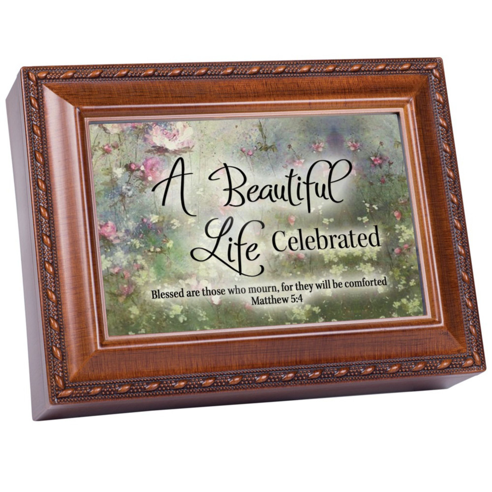 8' Brown "A Beautiful Life Celebrated" Music Keepsake Box | Christmas ...