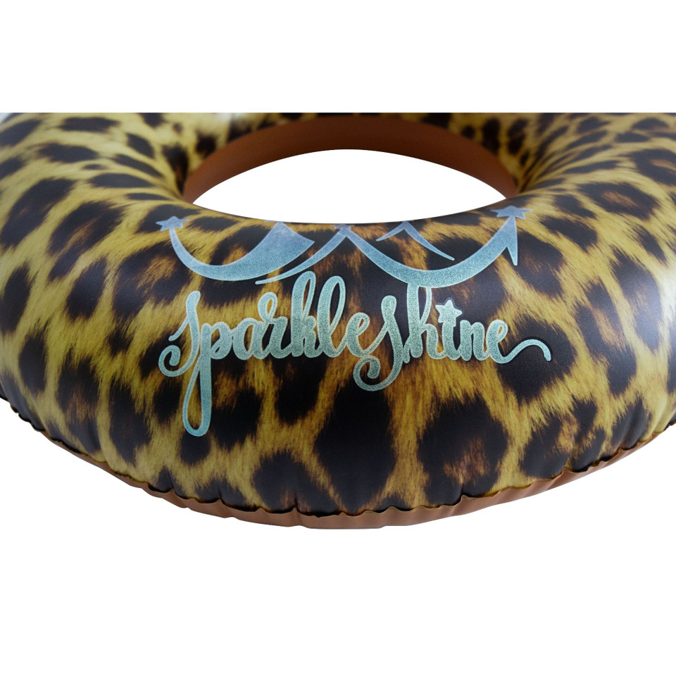 Inflatable Leopard Print Swimming Pool Inner Tube - 35" | Christmas Central