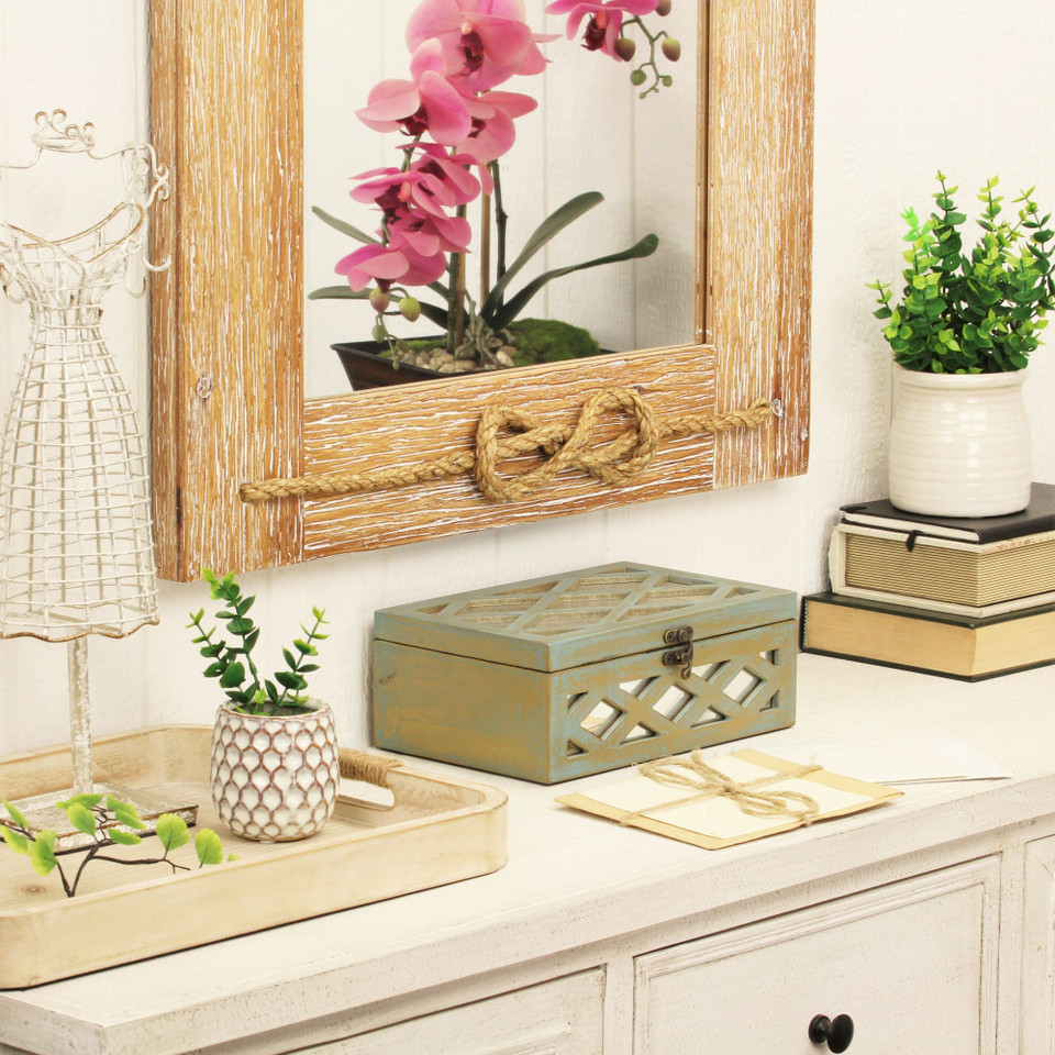 Set of 2 Gold Brushed Lattice Pattern Storage Boxes with Front & Top ...