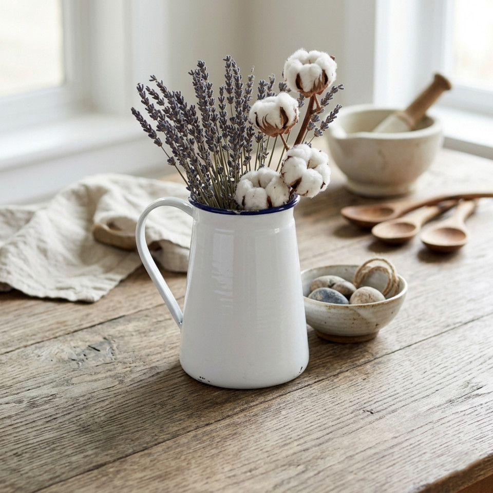 6.25" White & Blue Solid Cylindrical Jug with Side Handle | Christmas ...