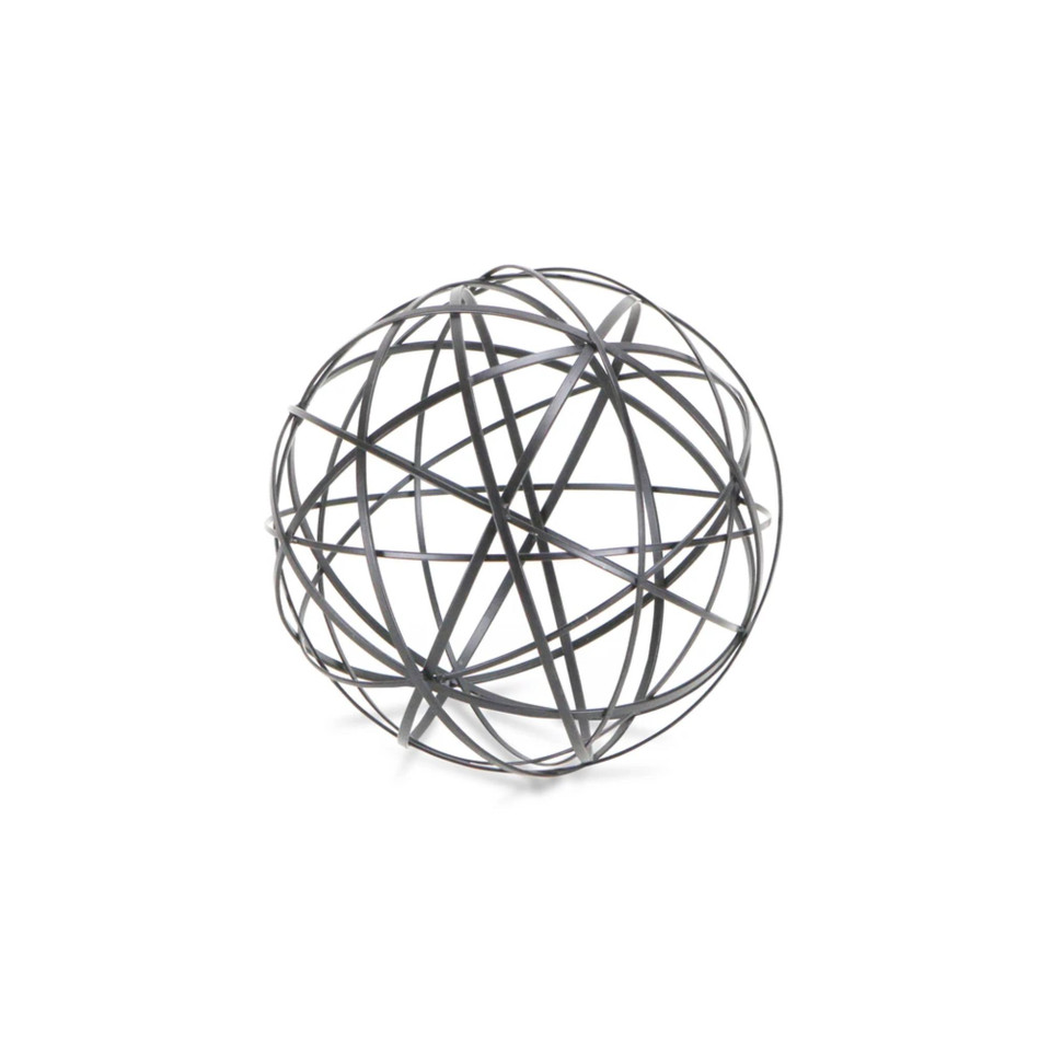 8" Black Handcrafted Metal Wire Decorative Ball | Christmas Central