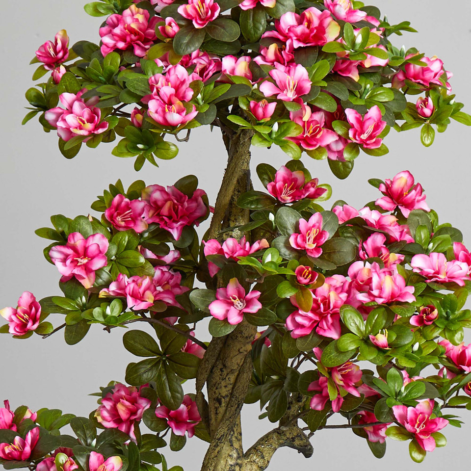 5' Pink Artificial Azalea Tree in Brown Pot | Christmas Central