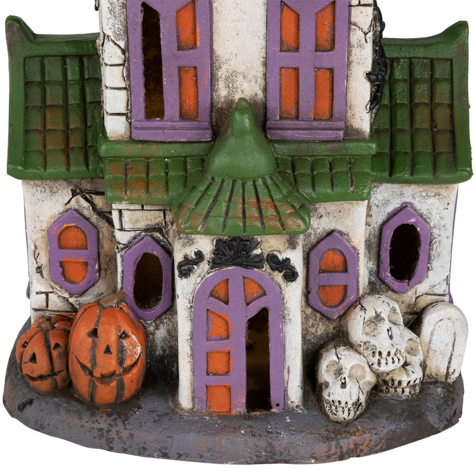 LED Lighted Haunted House with Skulls Halloween Decoration - 22.75 ...